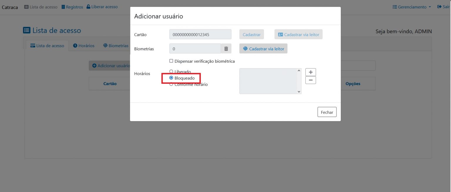 É possível bloquear o acesso de um usuário da lista de acesso do Web ...